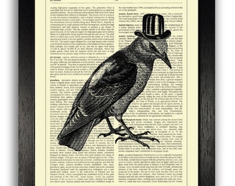 Crow with top hat | Etsy