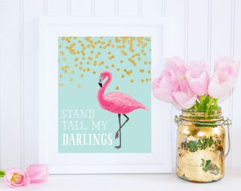 DIGITAL Be a Flamingo in a Flock of Pigeons Wall by StopGrowingUp