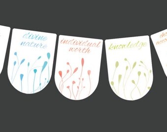 LARGE LDS Young Women YW Values Colors Banner Great | Etsy