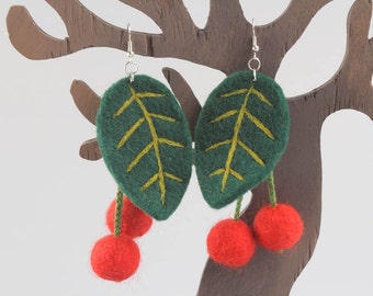 Popular items for wool earrings on Etsy