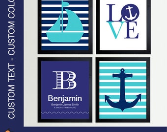 Navy Blue Green Nursery - Boys room decor - Nursery wall art ...
