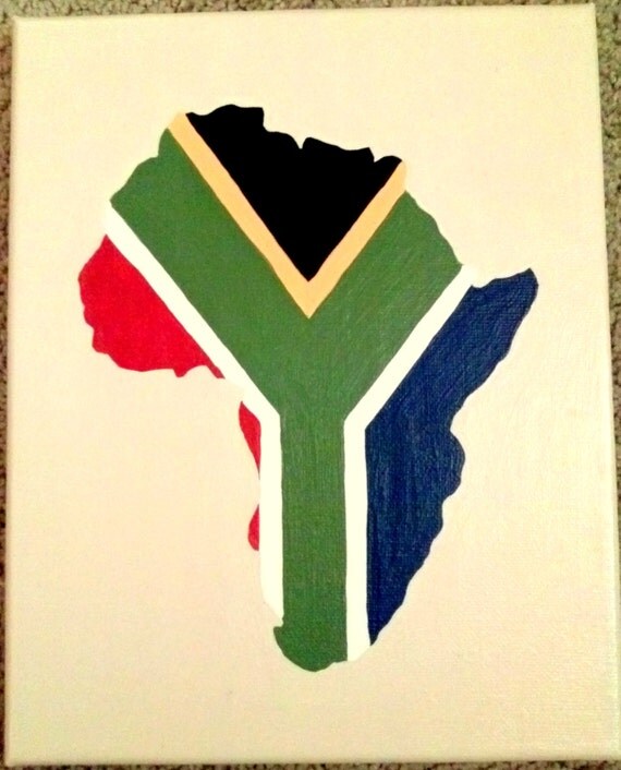 South African flag design on Africa outline by kayjayleocreations