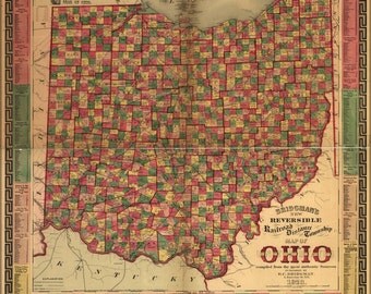 Ohio railroad map | Etsy