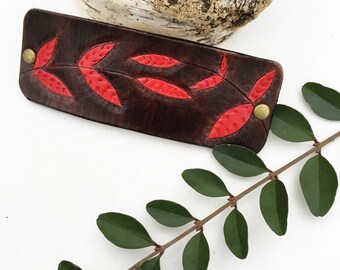 Leather hair clip | Etsy