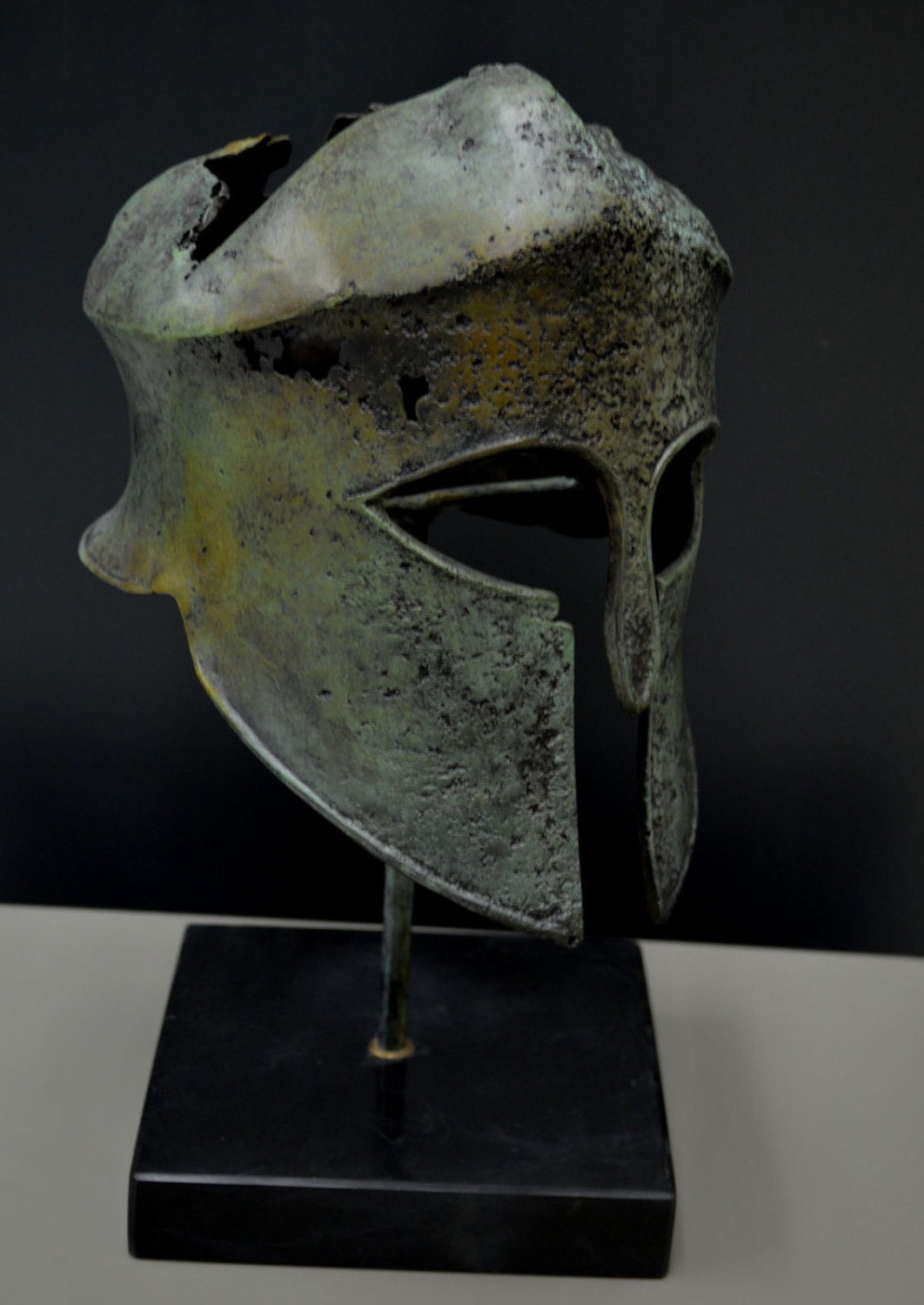 Miltiades helmet bronze marble based from Battle of