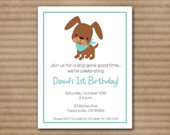 Kids Puppy Dog Party Invitations / Kids by itsybitsypaper on Etsy