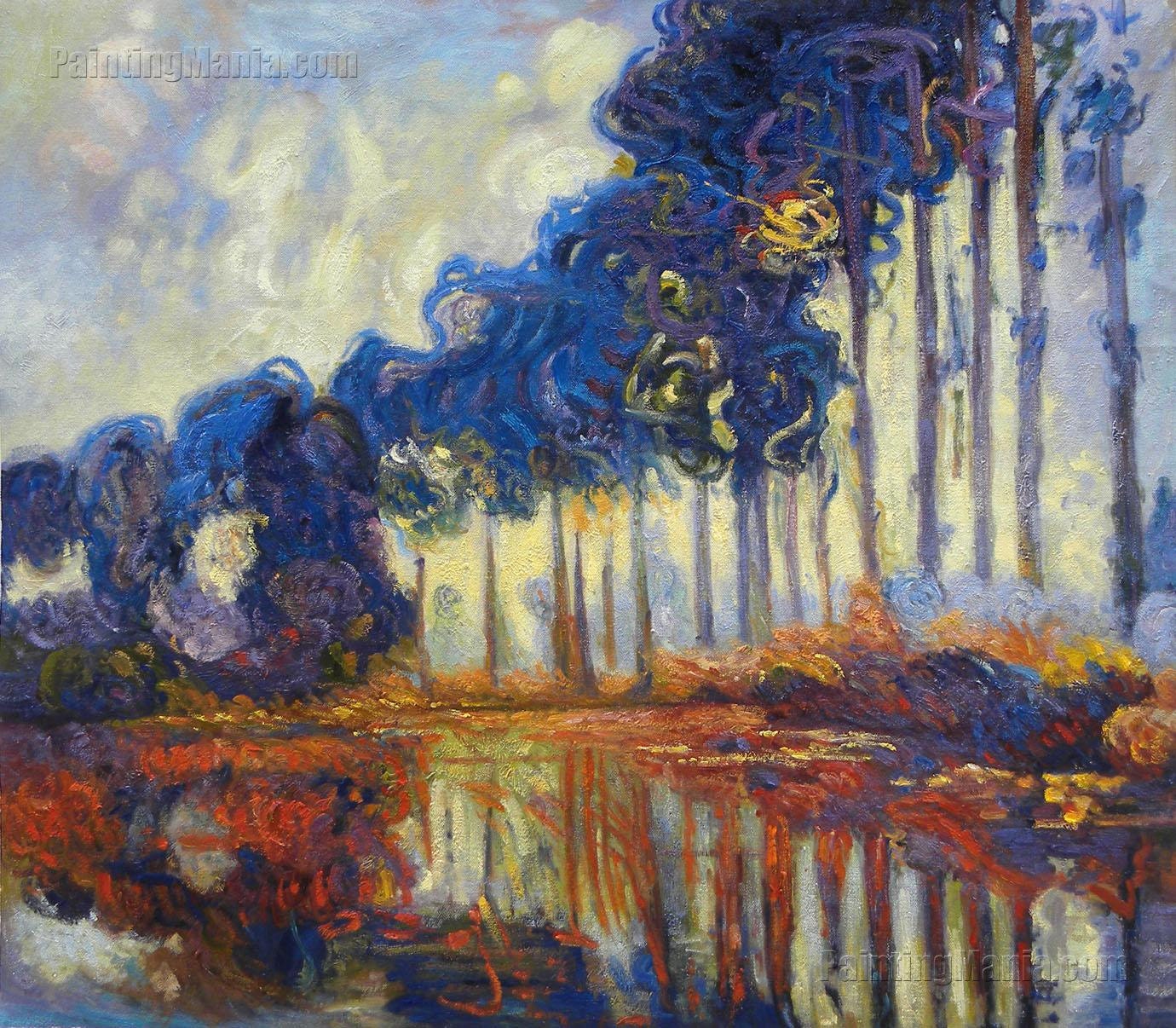 Pioppi sulle rive del fiume Epte-riproduzione dipinti a mano