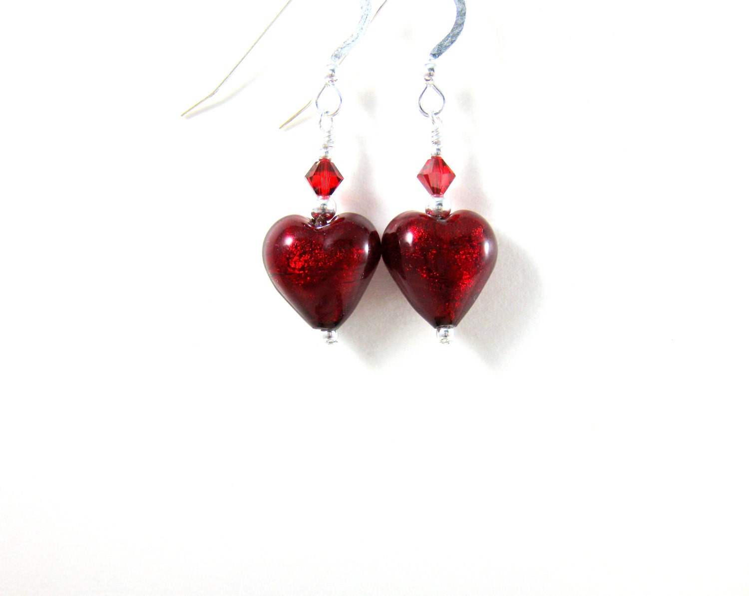 Red Heart Earrings Valentine's Day Jewelry