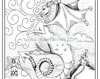 Zentangle dragon | Etsy