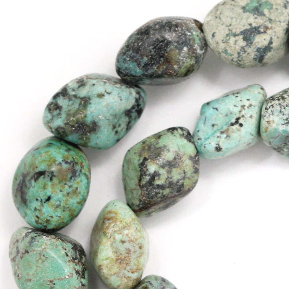 African Turquoise Jasper Beads Medium Pebbles