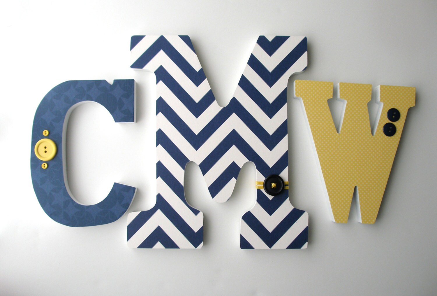Monogram Custom Decorated Wooden Letters by LetterLuxe on Etsy
