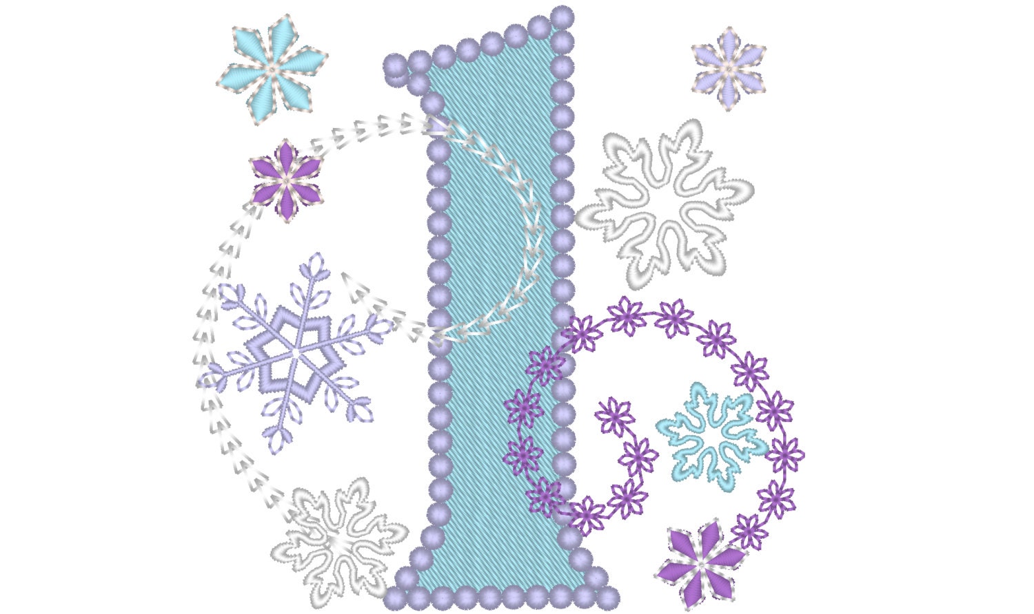 Frozen Swirls Birthday Numbers for Little Princesses with