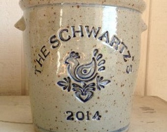 Personalized Stoneware Anniversary Crock