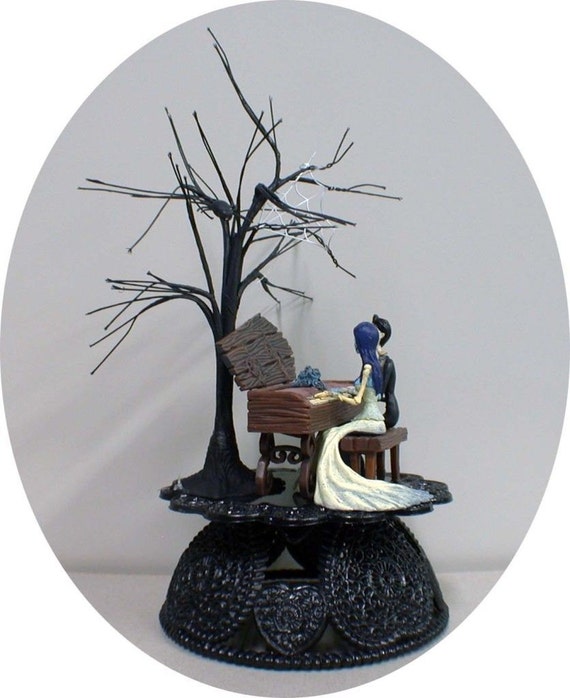 Corpse Bride & Victor Wedding Cake Topper Tim by YourCakeTopper