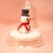 Micro Snowman in Dome Pendant Miniature Crochet Amigurumi
