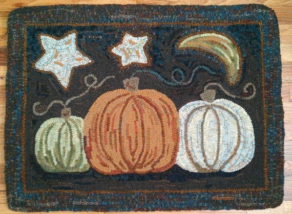 Rug Hooking PATTERN Pumpkin Trio 20 x 26 J850