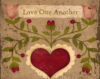 Primitive Sheep Sampler Digital Art Download 11x14 by MarysMontage