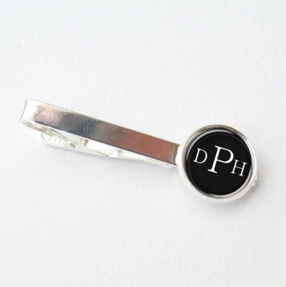 Monogram Tie Clip Personalized Tie Clip Custom Mens
