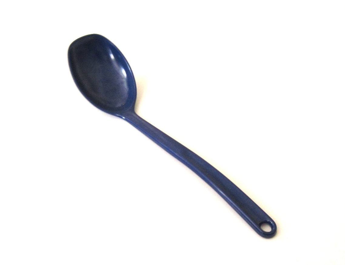 Trudeau Plastic Spoon Hollinger Design Blue Melamine Serving