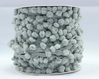 5 Yards Dark Gray Jumbo Pom Pom Trim Extra Large Pom Pom