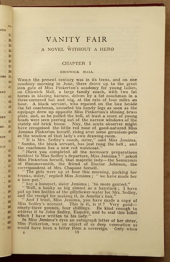 Vintage Vanity Fair book by William Makepeace Thackeray