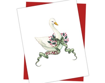 Swan greeting card | Etsy