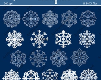 Instant Download Snowflakes Digital Scrapbooking by ArtDownload