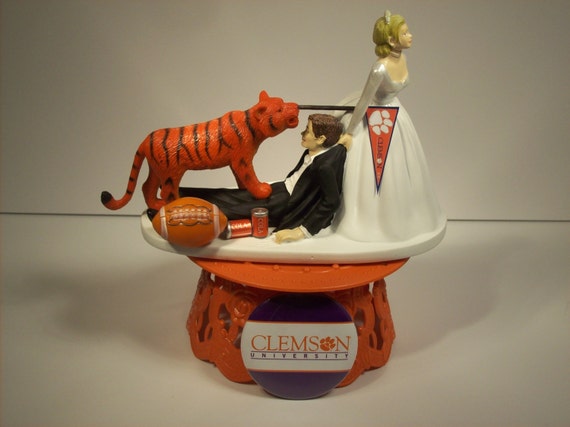 College Football CLEMSON Funny Wedding Cake Topper Sports