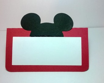 12 mickey mouse Food labels / Place Cards Choose any color table place ...