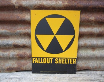 Fallout Sign 1960s Cold War Era Fallout Shelter Sign Bomb Shelter Retro ...