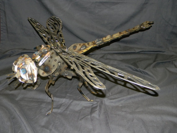 Metal At Dragonfly Large Steel Dragon fly Art by BrownDonkeyDesign
