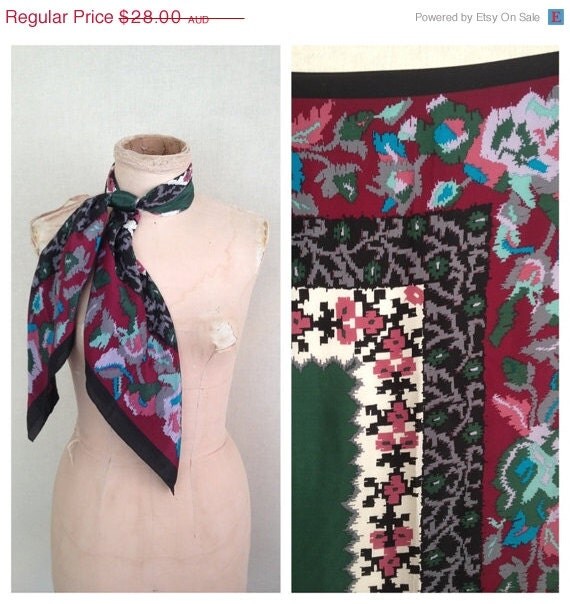 S A L E… 1960s Oroton Silk Scarf // Vintage 60s Floral Scarf – Haute Juice