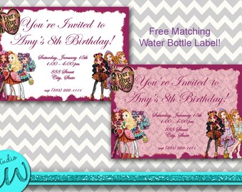 Ever After High Birthday, Ever After High Invitation, EAH Birthday ...