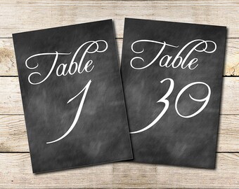 Table Numbers (1-30) Chalkboard - INSTANT DOWNLOAD