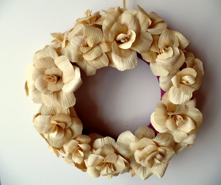 Corn Husk Flower Wreath