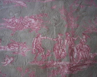 Toile fabric/Olive and burgundy toile fabric/Country toile fabric/Art ...