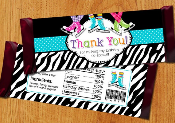 Ice Skating Candy Bar Wrapper Instant Download by FeelsLikeAParty