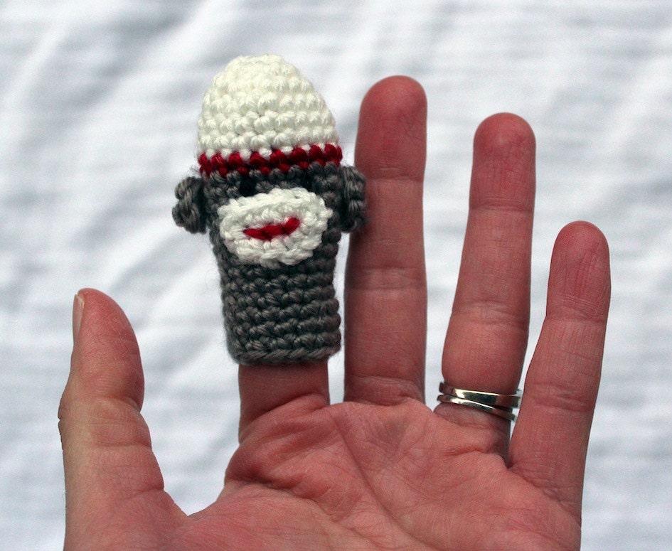 Sock Monkey Finger Puppet