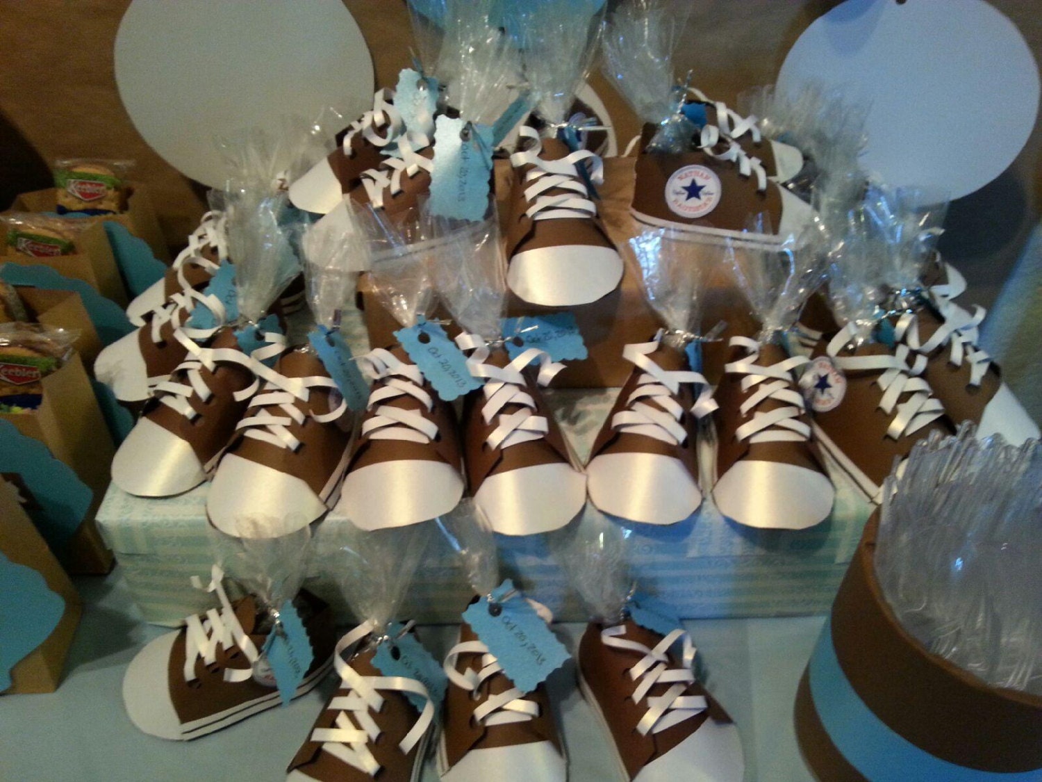 Converse all star themed paper party favor shoe baby shower