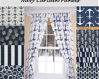 Nautical curtains | Etsy