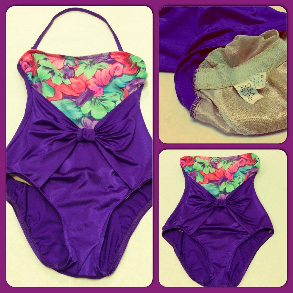 80s Slim Allure Halter Strapless Bathing Suit Swimsuit