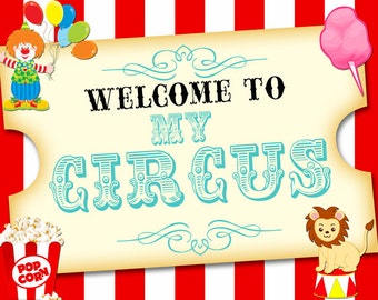 Circus welcome sign | Etsy