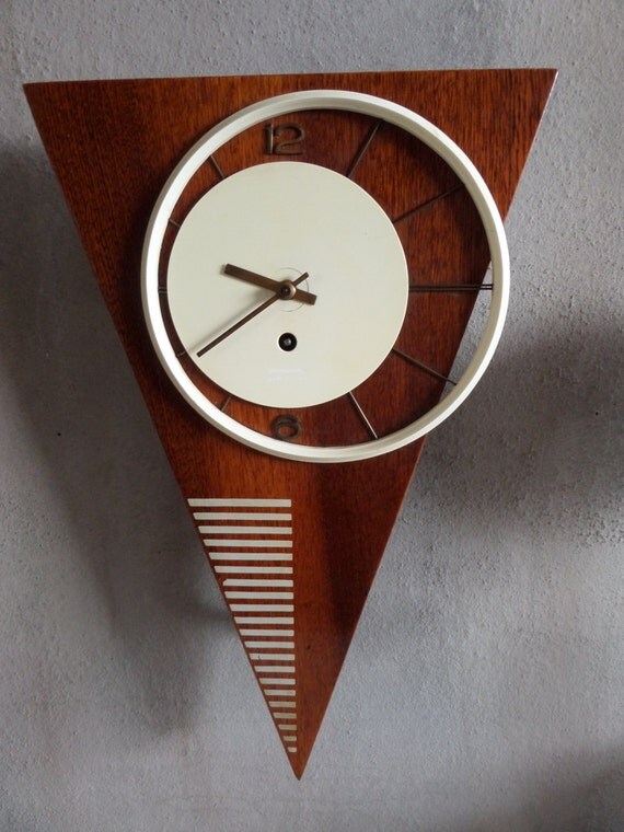 Items similar to very rare teak wall clock jantar eames era on Etsy