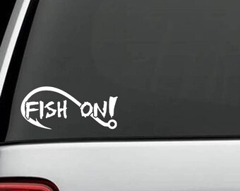 Funny fishing decal | Etsy