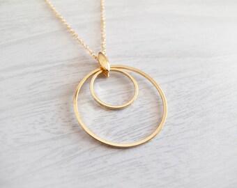 Two circle necklace | Etsy