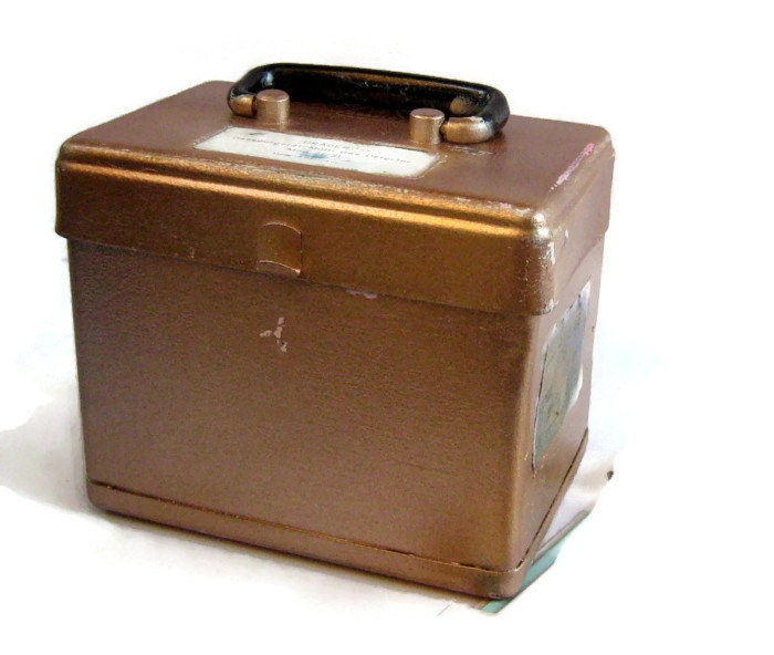 Vintage metal box with lid. Industrial rustic intrument box. Drager gas ...