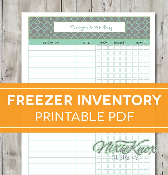 Freezer Inventory Printable EDITABLE Meal Planning
