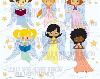 Popular items for cute angel clipart on Etsy