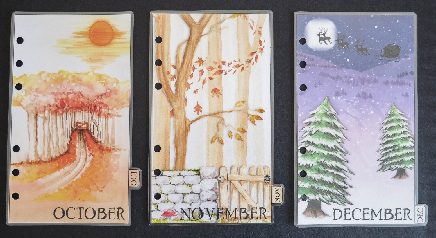 Personal size monthly dividers Jan-Dec
