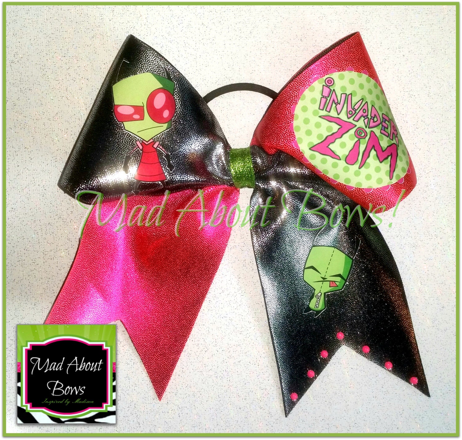 Invader Zim Cheer Bow by Mad About Bows